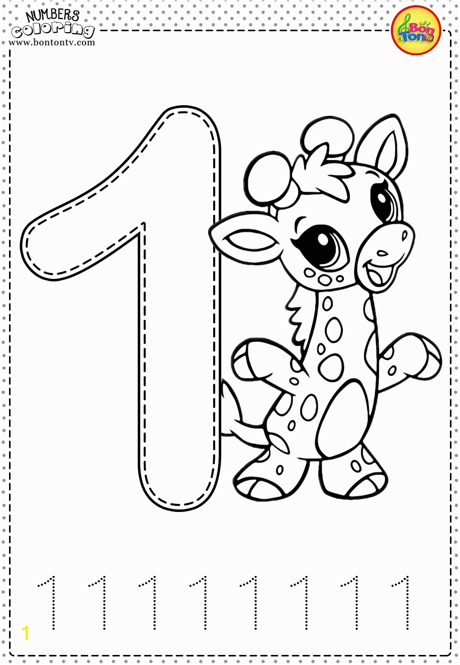 Number 1 Coloring Pages For Kids Counting Sheets Number 1 Coloring 