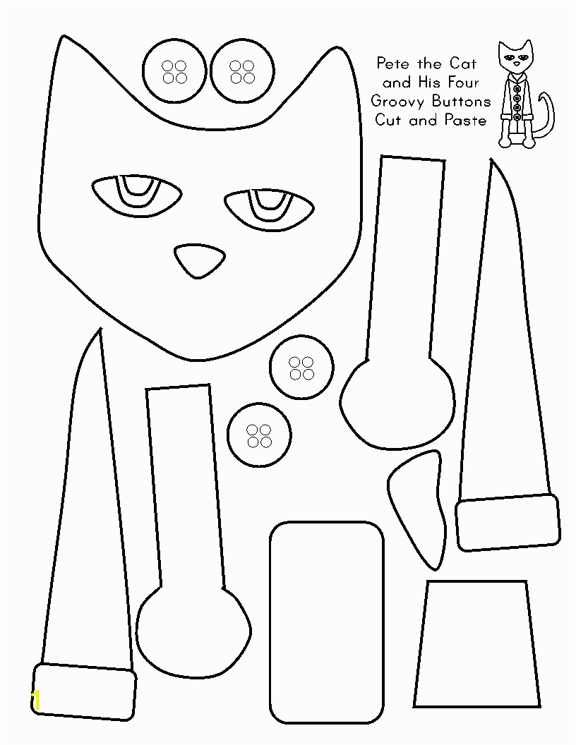 Pete The Cat And His Four Groovy Buttons Coloring Page Divyajanan